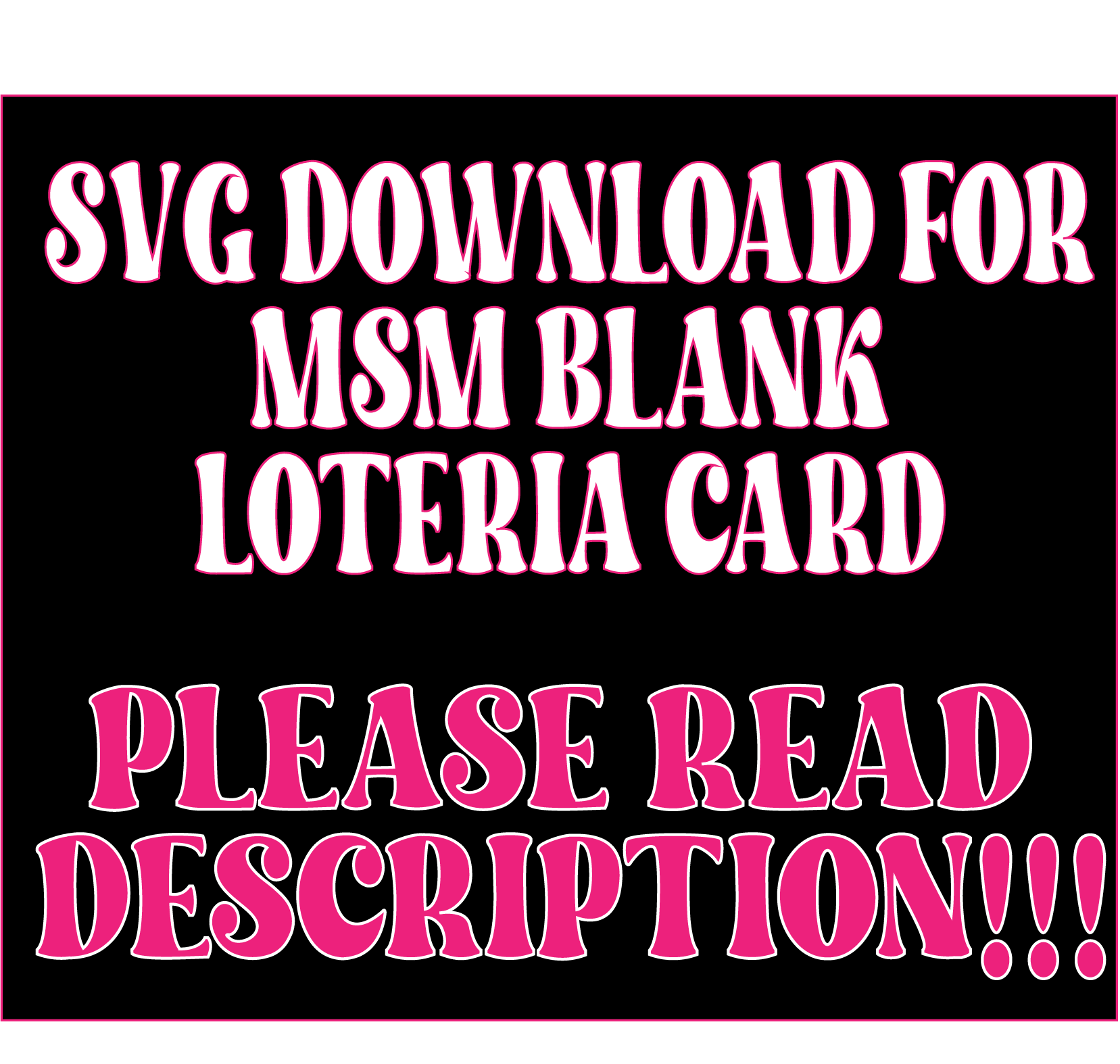 MSM Blank Loteria Card *SVG DIGITAL FILE* – Midnightsunmolds