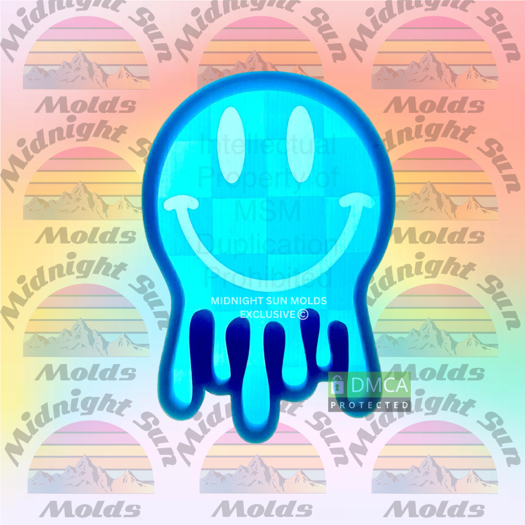 Checkered Drip Smiley – Midnightsunmolds